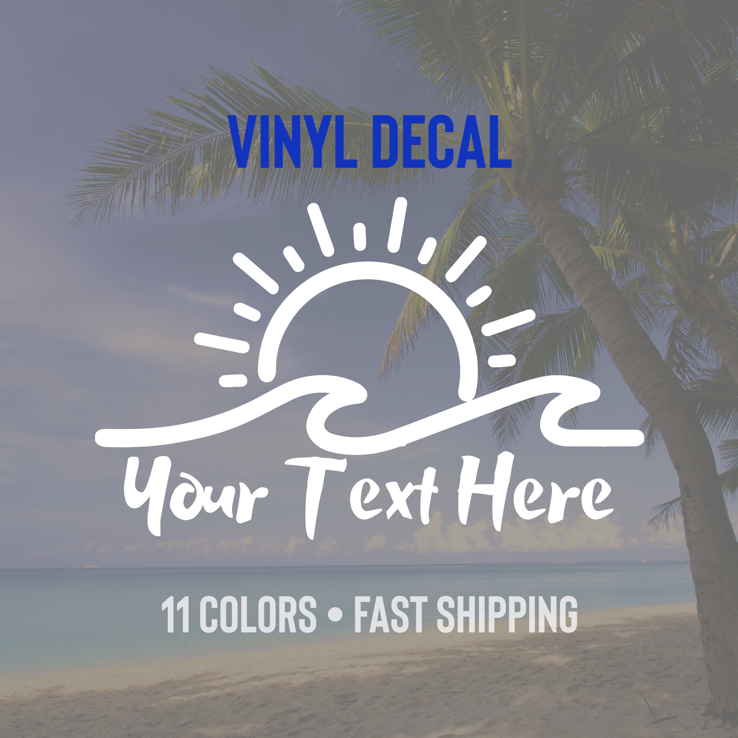 Personalizable Sun Wave Vinyl Decal Upgrade Your Car With - Etsy