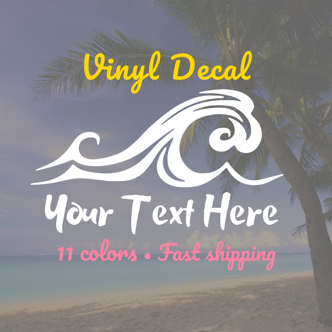 Ocean Wave Vinyl Decal Vinyl Sticker, Wave Decal, Ocean Decal, Car ...