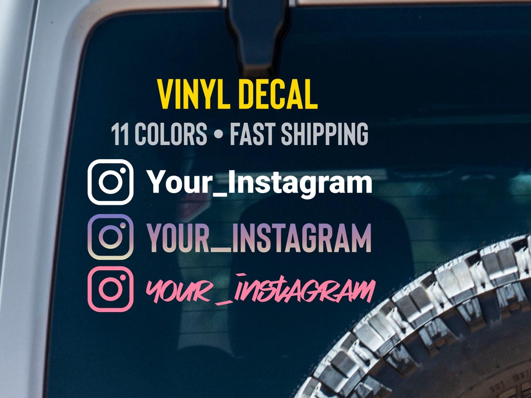 Instagram Decal Custom Vinyl Decal, Personalized Instagram Handle ...