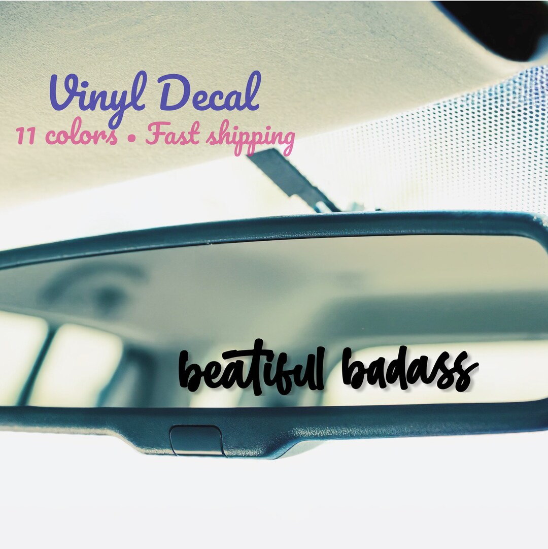 Beautiful Badass Car Mirror Decal Glam up Your Car With Girly Rearview ...