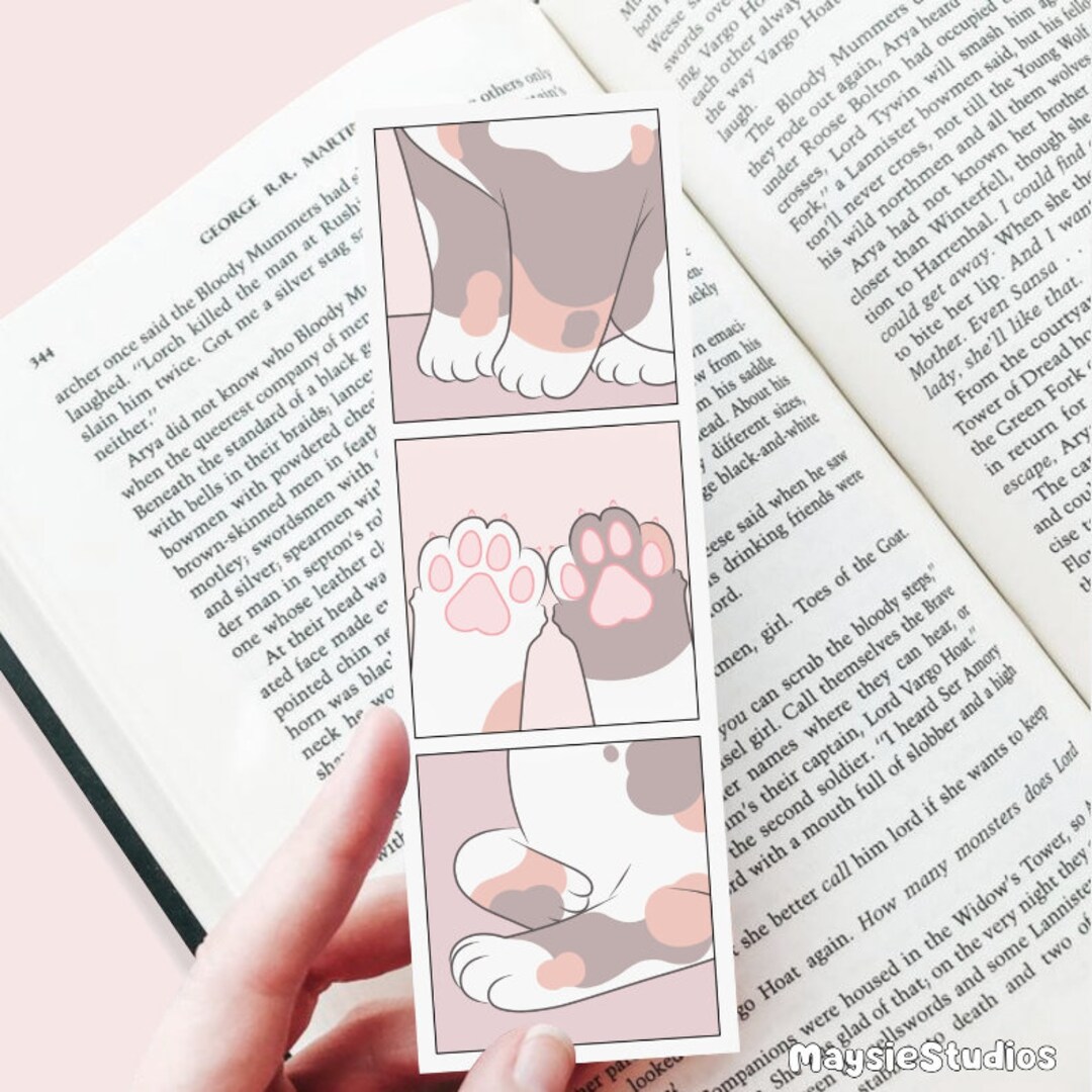 Cat Paws Bookmark Toe Beans Illustration Digital - Etsy