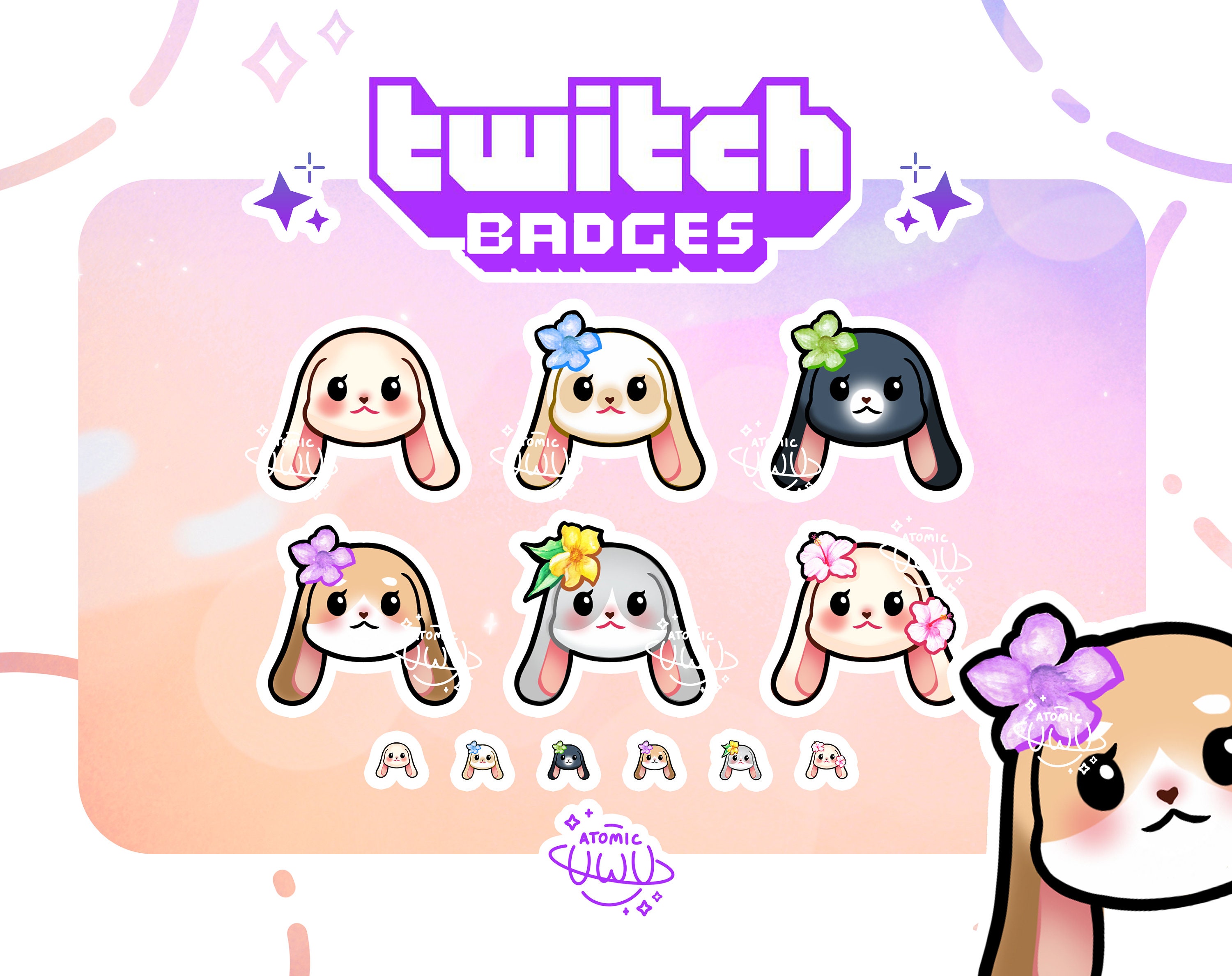 Easter Spring Bunny Twitch & Discord Badges / Emotes - Etsy