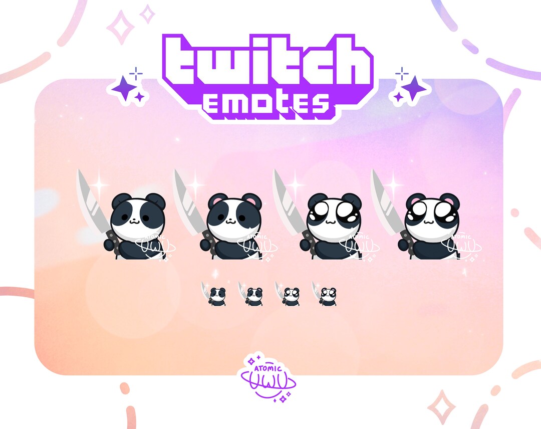 Panda Knife Twitch / Discord Emote & Badges - Etsy