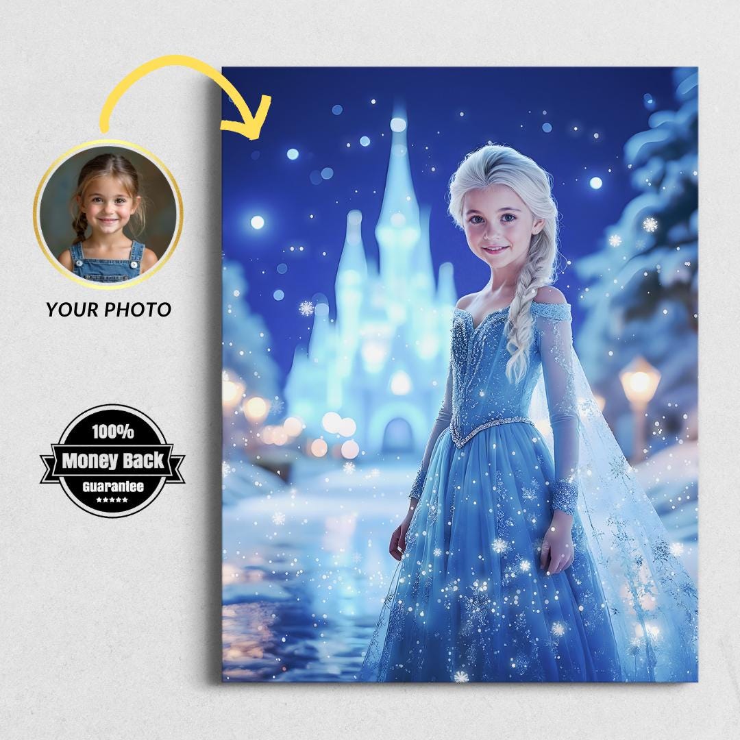 Personalized Elsa Portrait , Princess Portrait , Custom Princess ...