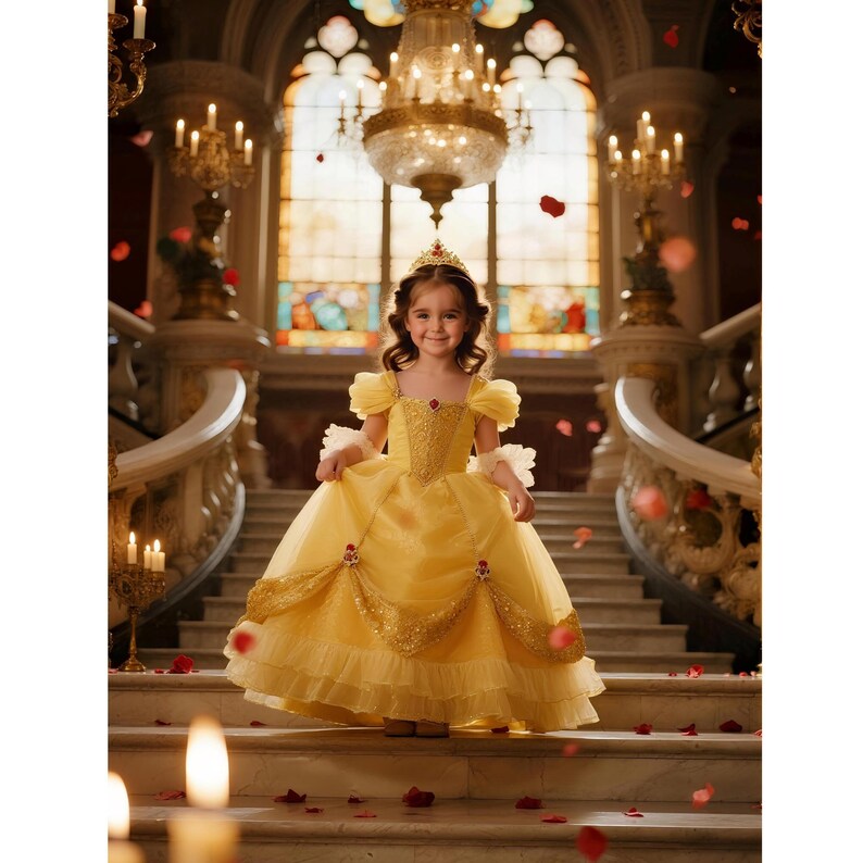 Personalized Princess Portrait: Custom Belle Art, Birthday Gift ...