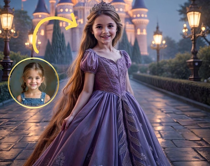 Personalized Belle Princess Portrait, Custom Photo to Princess Artwork ...