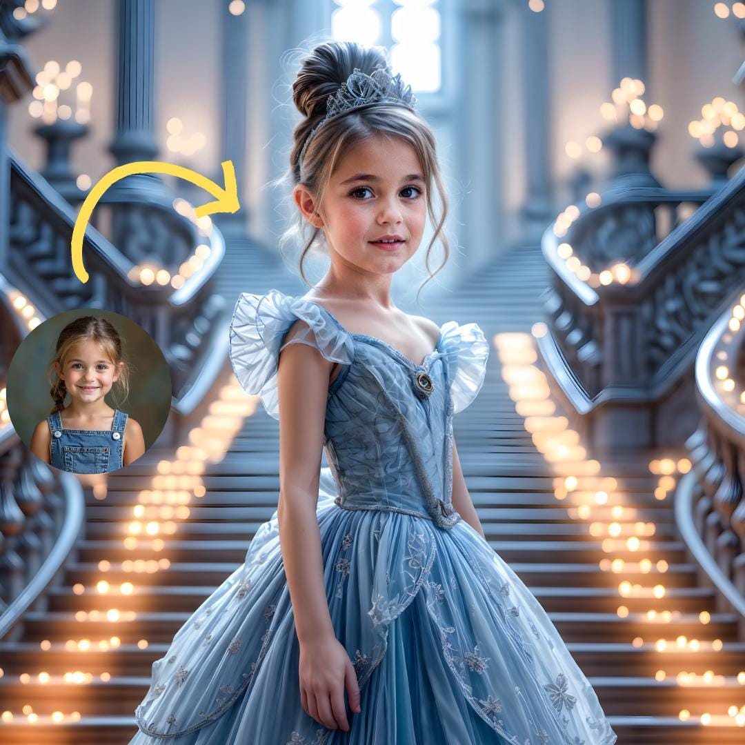 Personalized Cinderella Portrait: Custom Princess Art (digital File) - Etsy