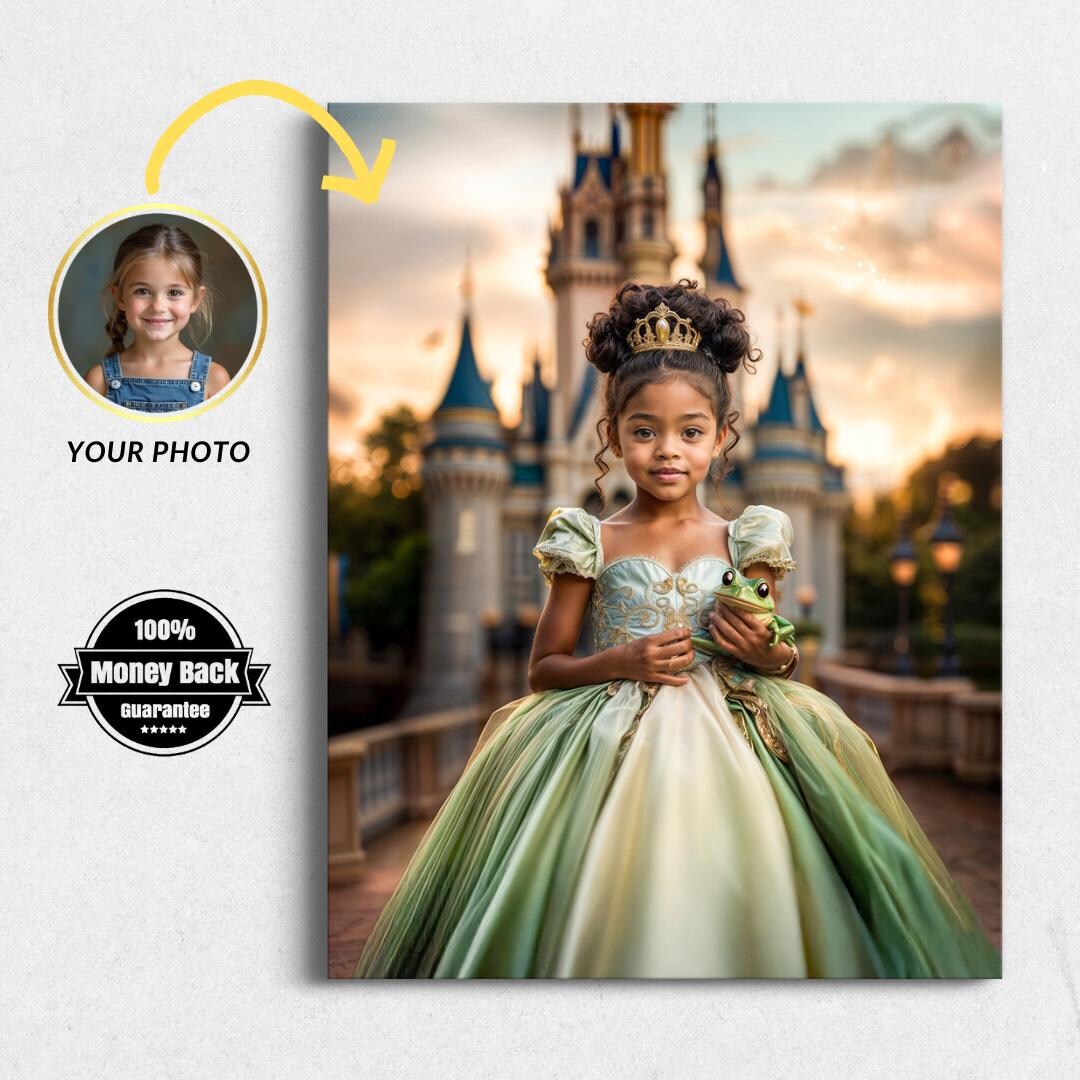 Personalized Princess Tiana Portrait: Custom Kids Birthday Gift ...