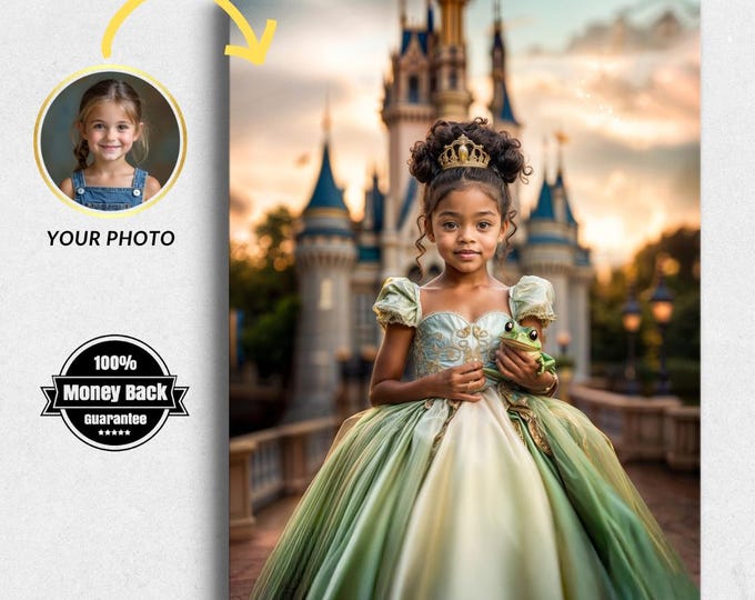 Personalized Belle Princess Portrait, Custom Photo to Princess Artwork ...