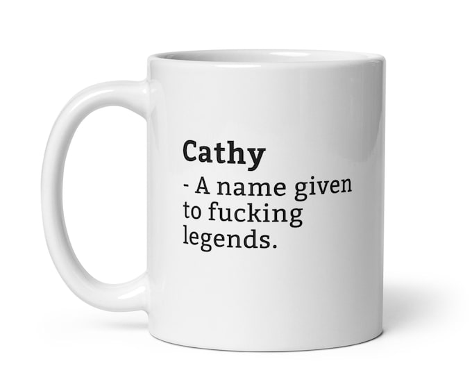 Cathy Mug, Cathy's Hug in a Mug, Name Gift purple and Pink - Etsy