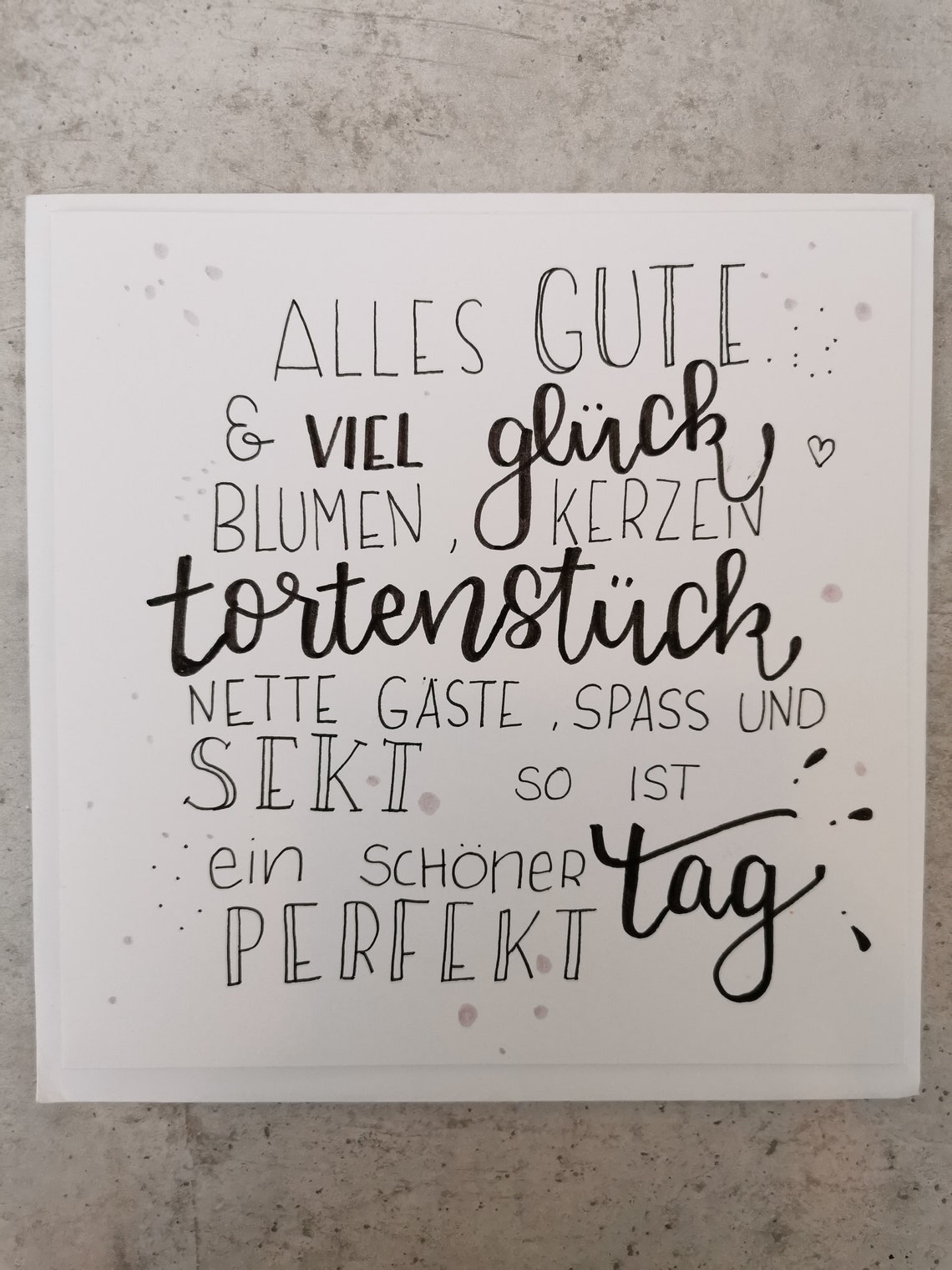 Karte mit Handlettering Spruch Tortenstück Geburtstag - Etsy.de