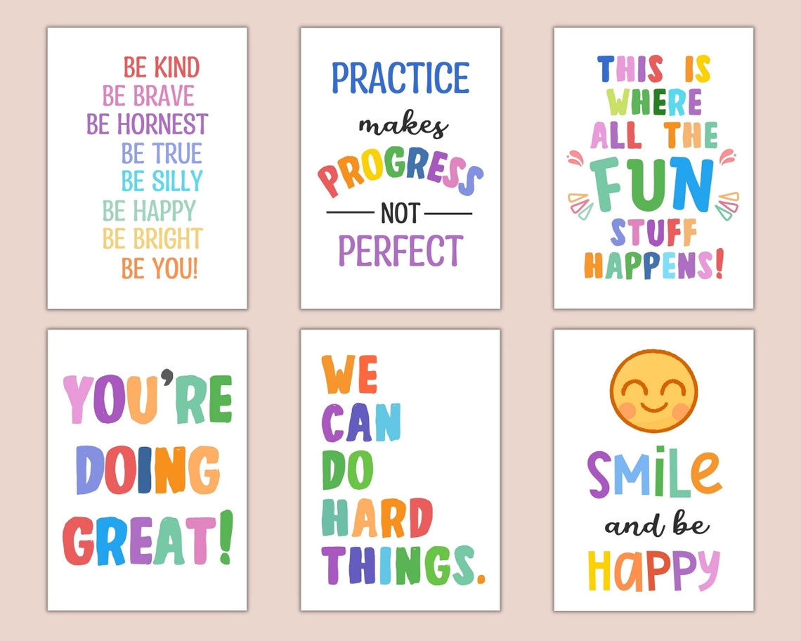 Positive Classroom Printable Posters Affirmations for Kids - Etsy