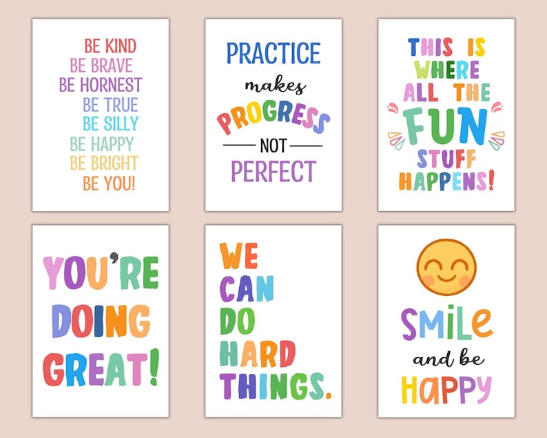 Positive Classroom Printable Posters, Affirmations for Kids ...