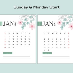 2023 2024 Printable Calendar, Monthly Calendar, Year Calendar 12 Months ...