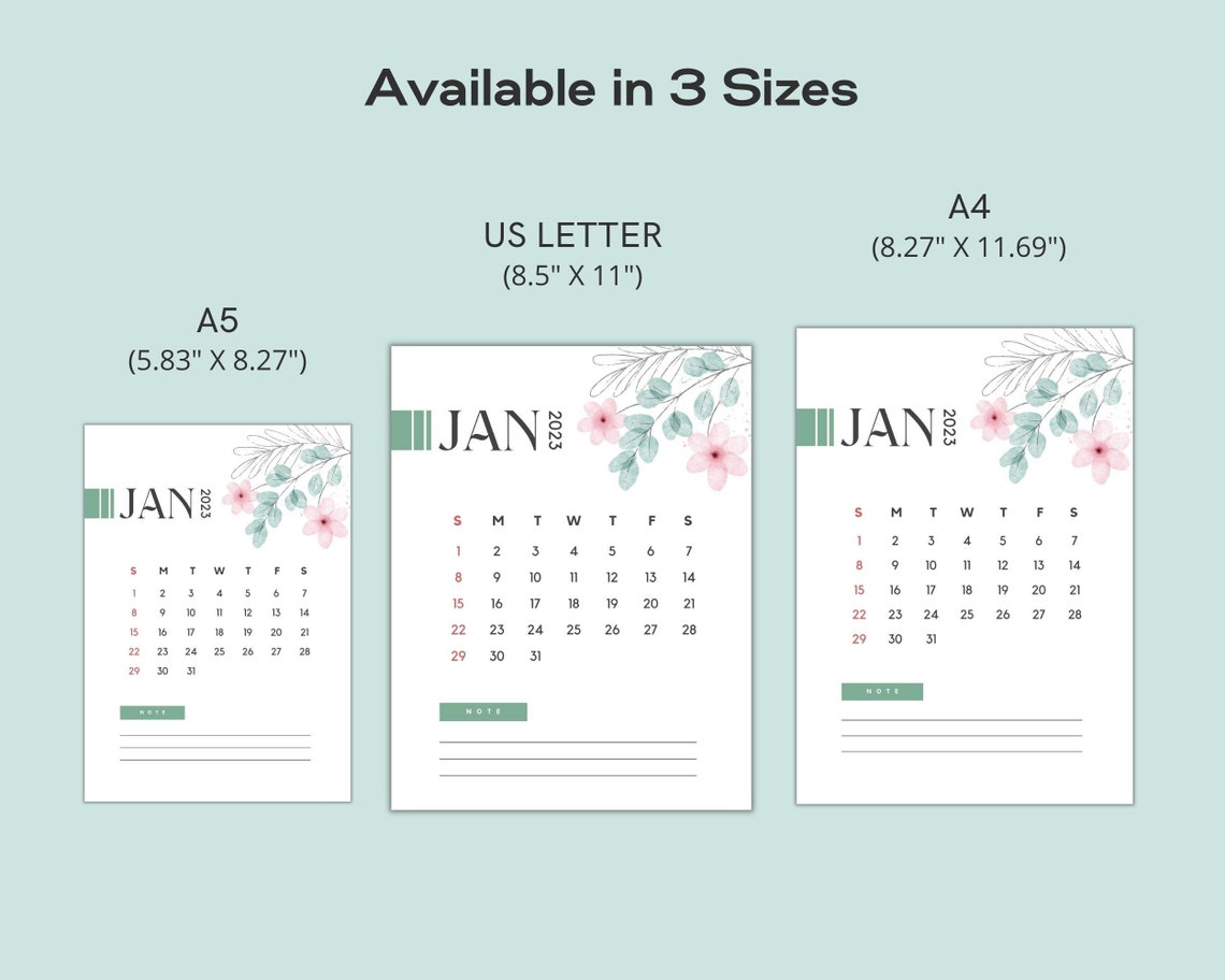 2023 2024 Printable Calendar, Monthly Calendar, Year Calendar 12 Months ...