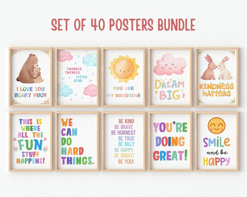 40 Educational Posters Bundle Classroom Decor Homeschool - Etsy