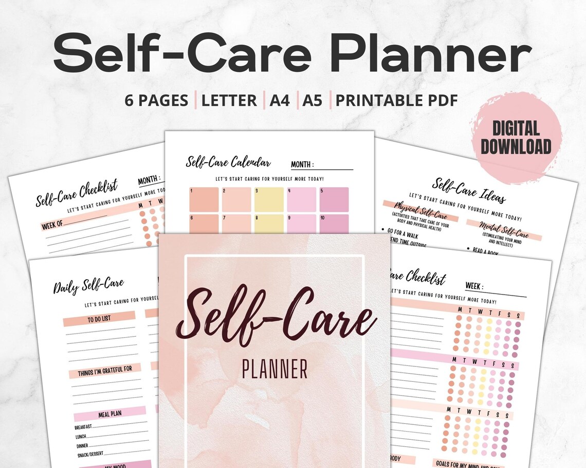 Printable Self-care Checklist for Mental Health and Wellness - Etsy