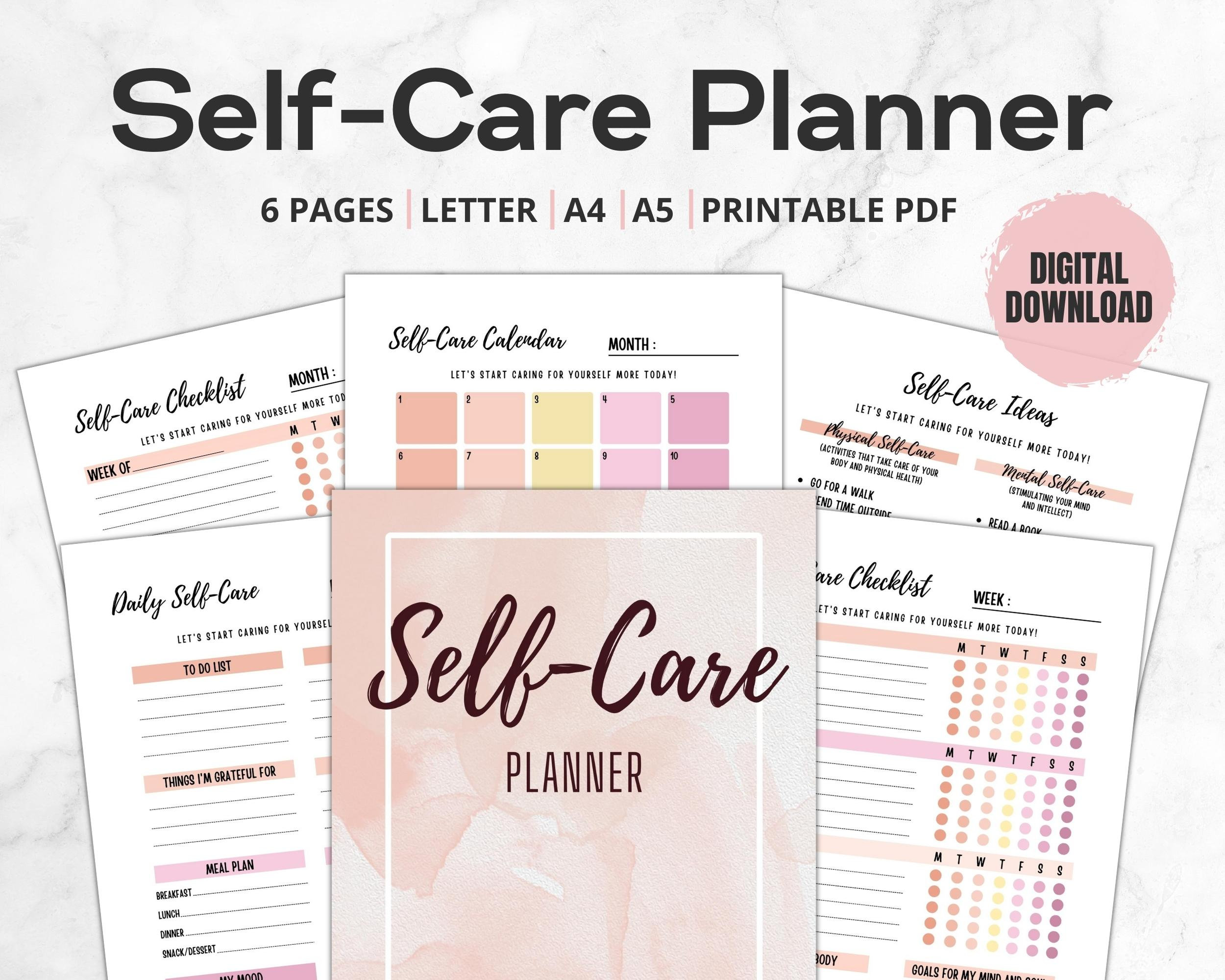 Printable Self-care Checklist for Mental Health and Wellness - Etsy
