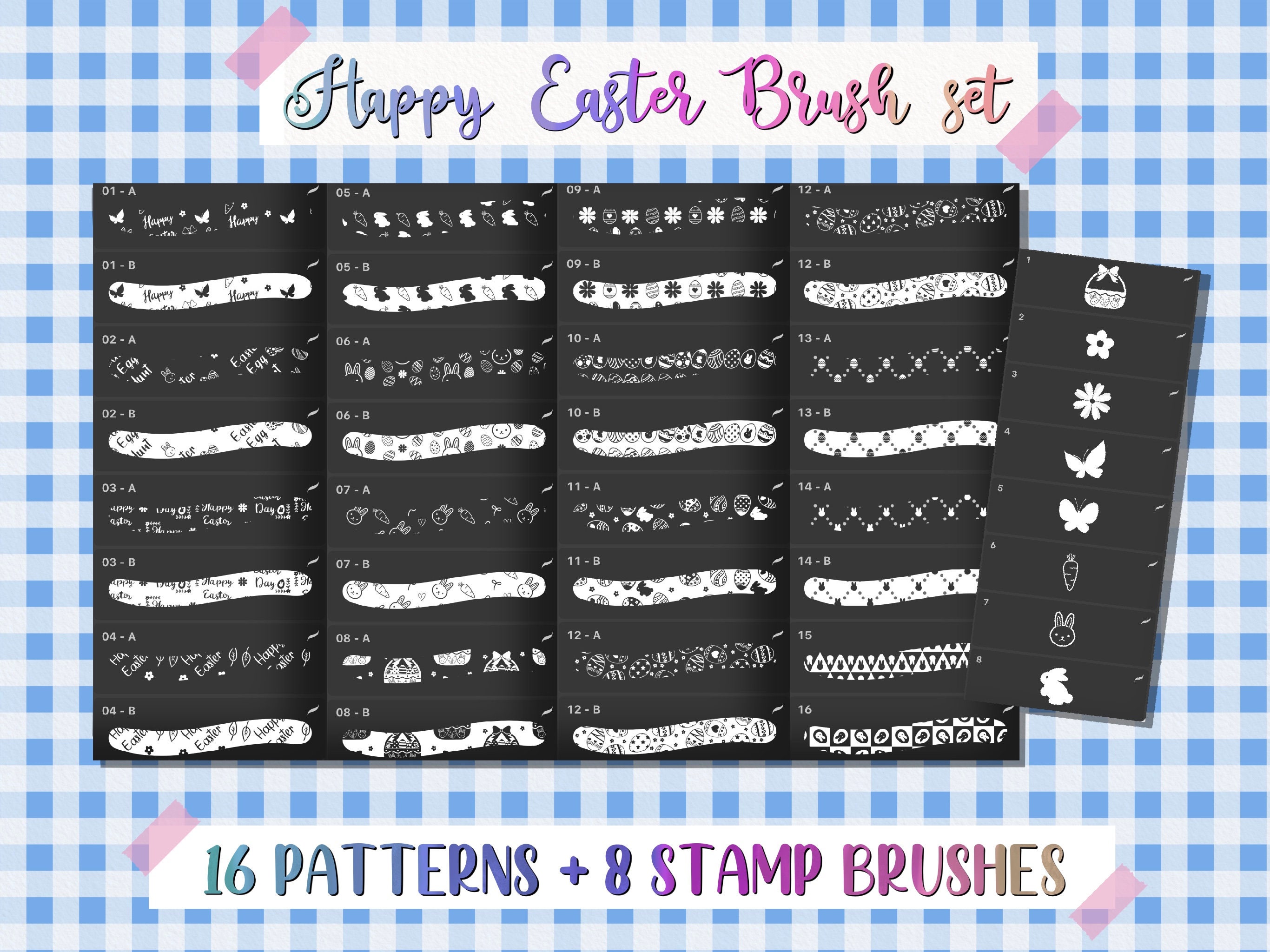 Procreate : Seamless Pattern Brushes Happy Easter - Etsy