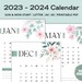 2023 2024 Printable Calendar, Monthly Calendar, Year Calendar 12 Months ...