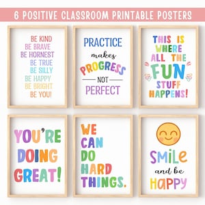 Positive Classroom Printable Posters, Affirmations for Kids ...