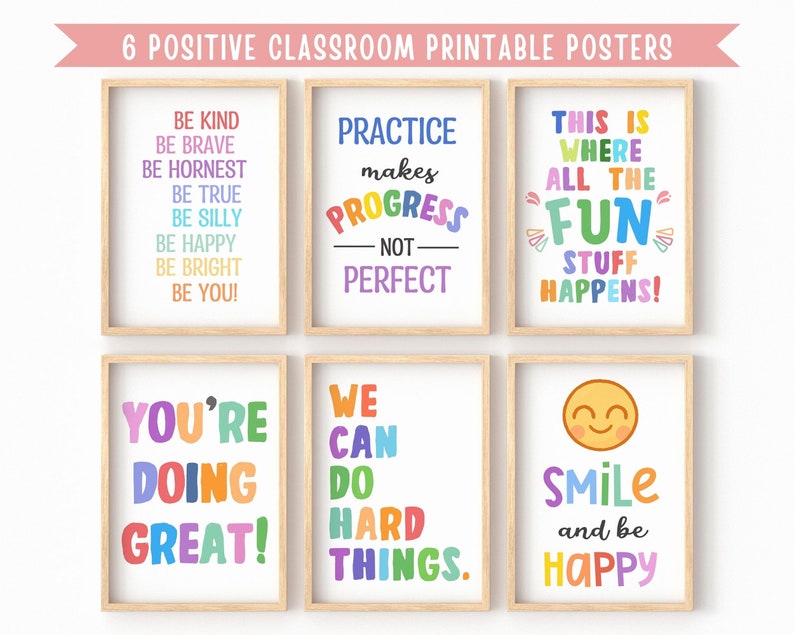 Positive Classroom Printable Posters, Affirmations for Kids ...