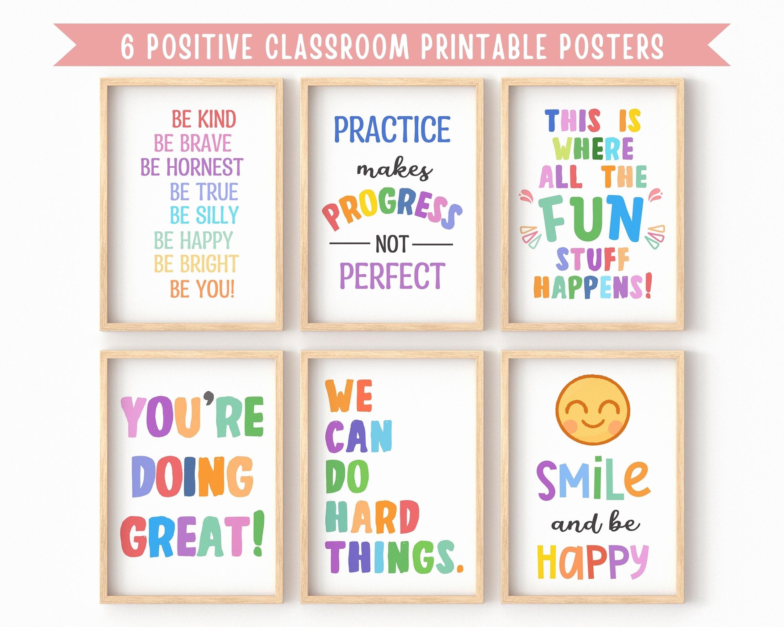 Positive Classroom Printable Posters, Affirmations for Kids ...
