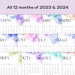 2023 2024 Printable Calendar, Monthly Calendar, Year Calendar 12 Months ...