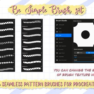 Procreate : Seamless Pattern Brushes Simple Set - Etsy