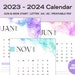 2023 2024 Printable Calendar, Monthly Calendar, Year Calendar 12 Months ...