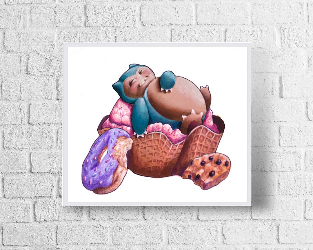 Sleeping Monster Drawing, 8x10 Inches, Color Pencil, Drawing, Cute Art ...