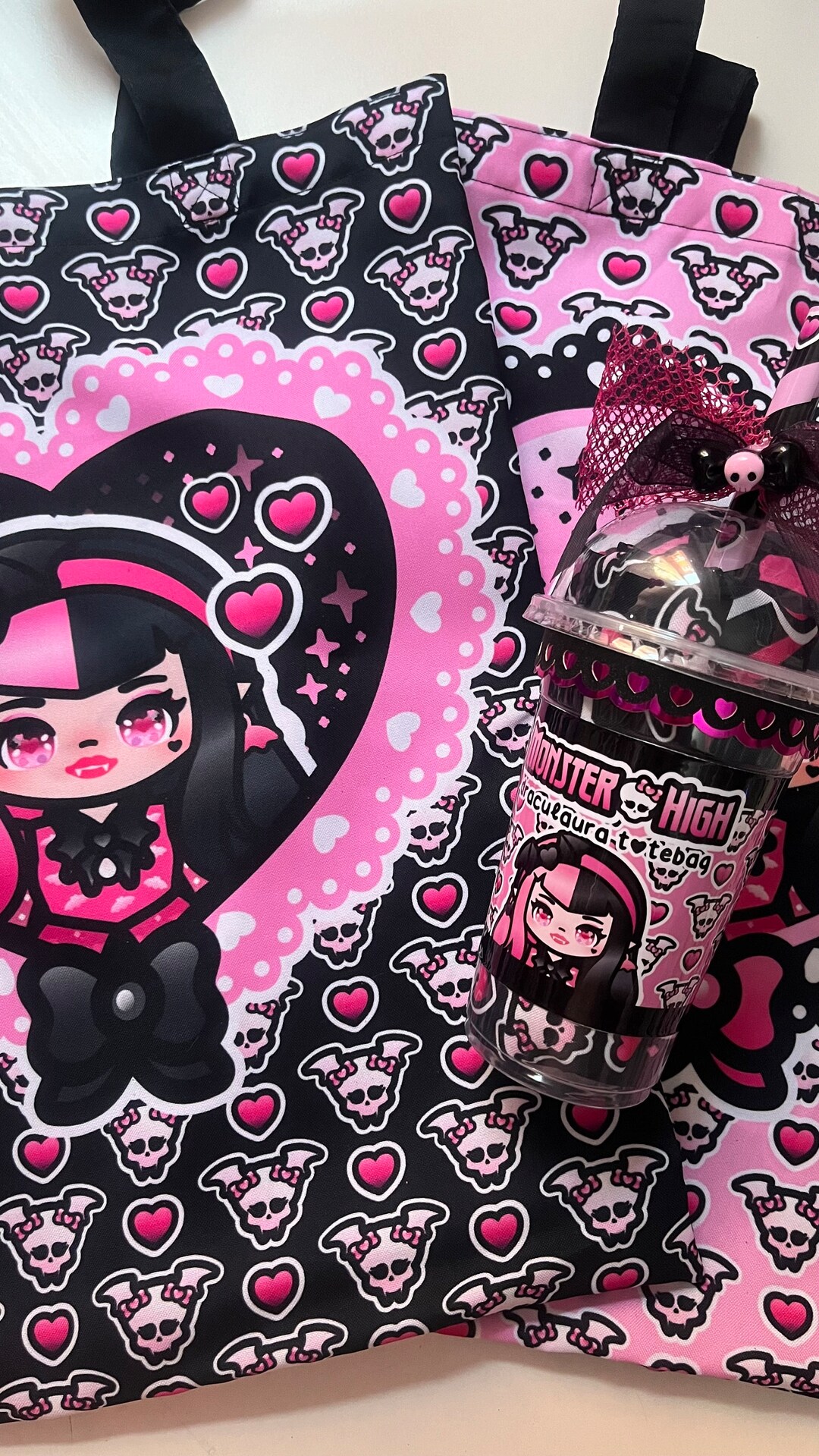 Tote Bag Muñeca Monster, Accesorio Kawaii, Draculaura, Bolso Ideal Para ...