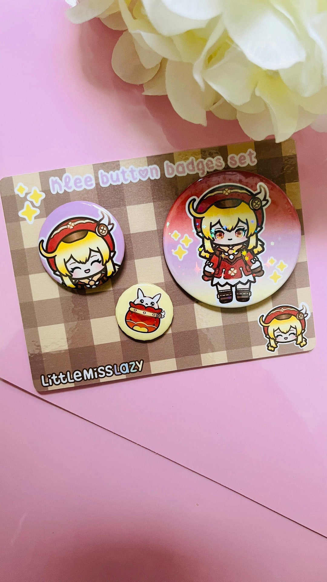 Chapas Kawaii De Klee, Pin Button Badges, Chapas Genshin Impact - Etsy