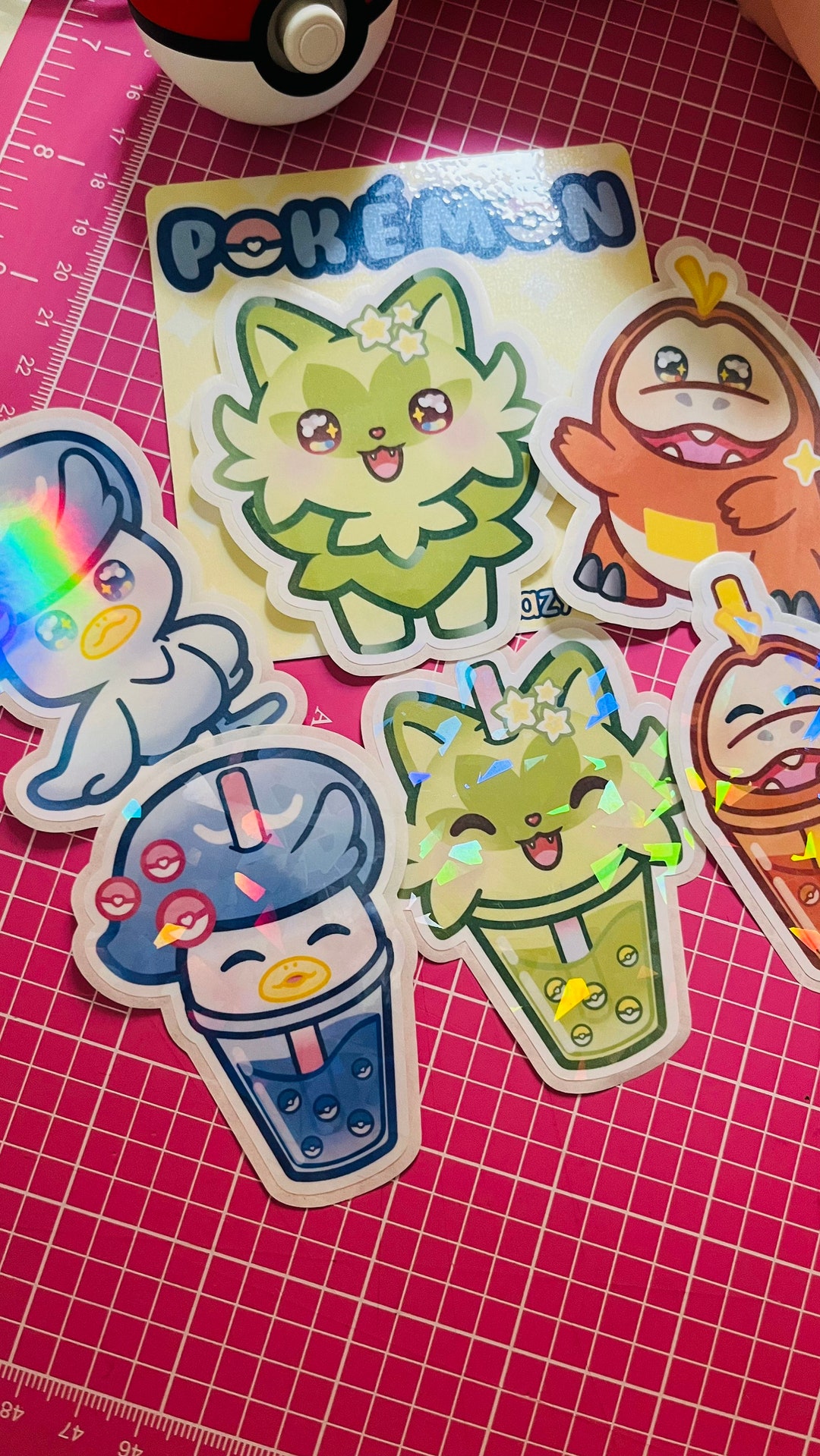 Pegatinas Holográficas Kawaii Pokémon, Fuecoco, Sprigatito, Quaxly Cute ...