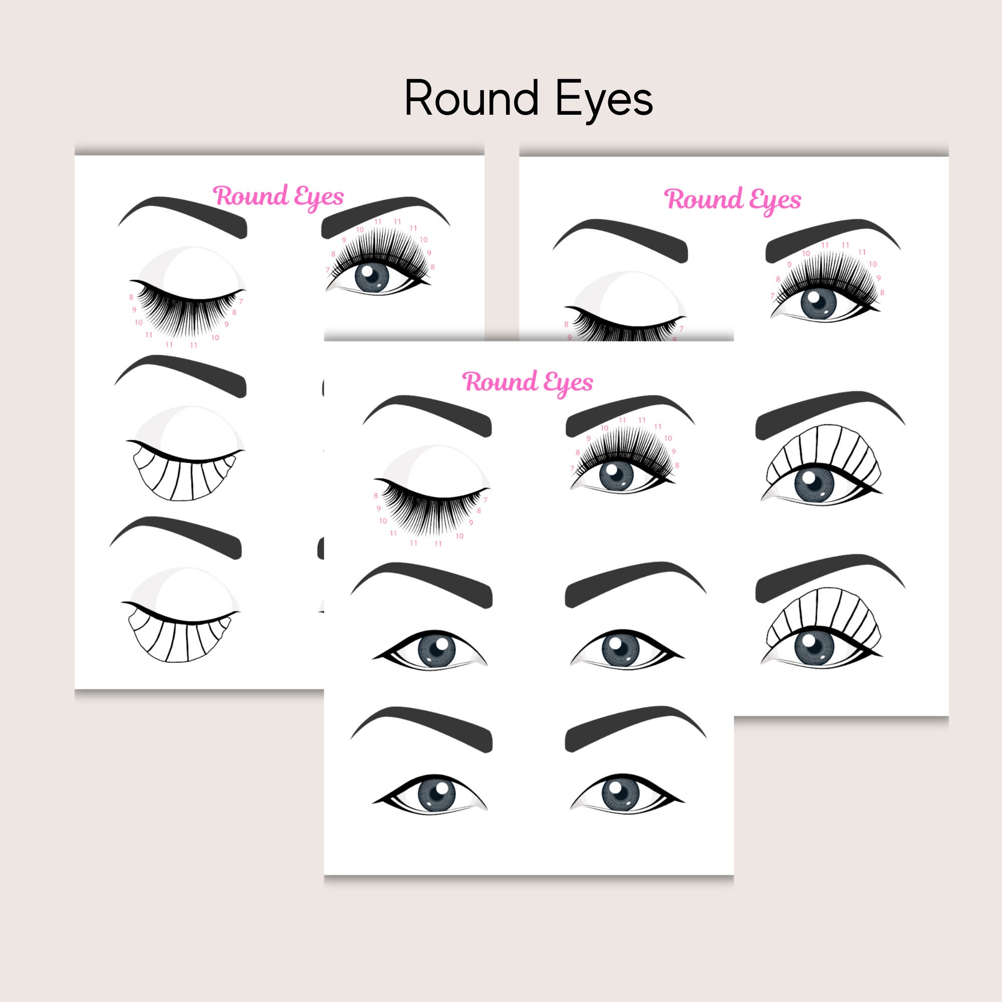 Eyelash Extension Mapping Worksheets, Lash Practice, Lash Tech ...