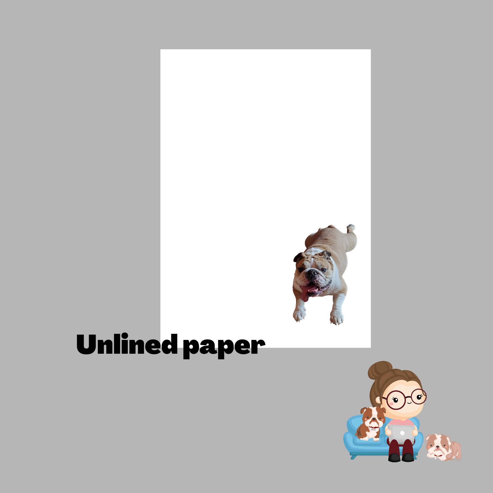 Printable Stationery Paper Bulldogs Dogs Notepad A4 8.5x11 - Etsy