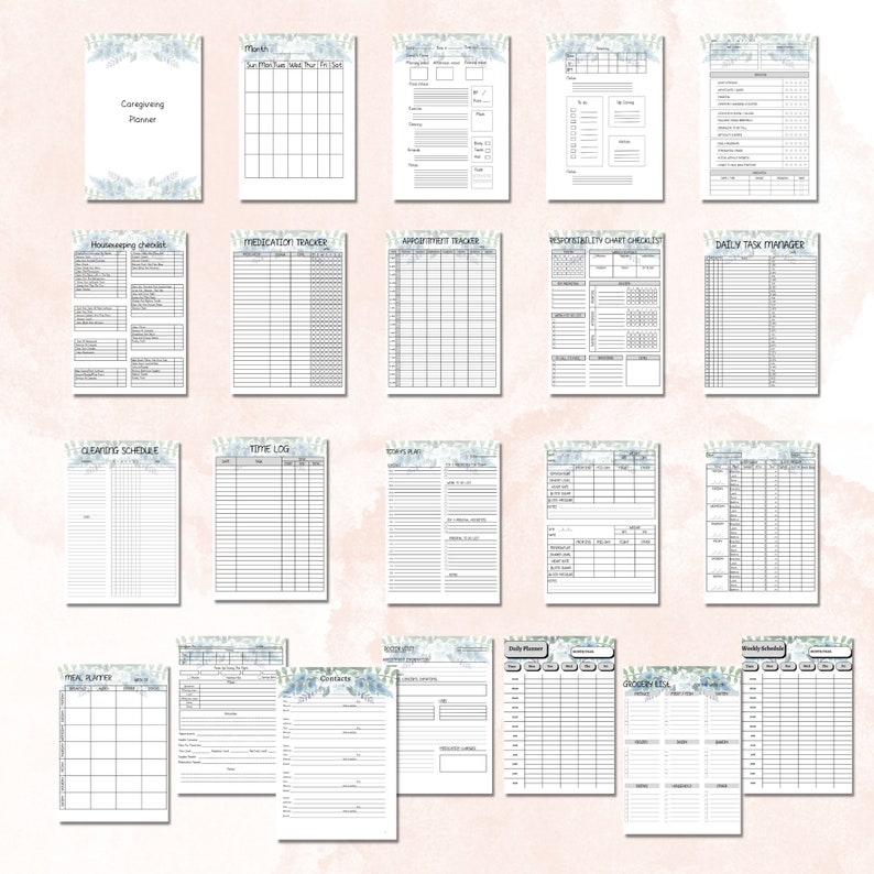 Caregiver Planner Home Aide Tracker Sheet Care for Elderly - Etsy