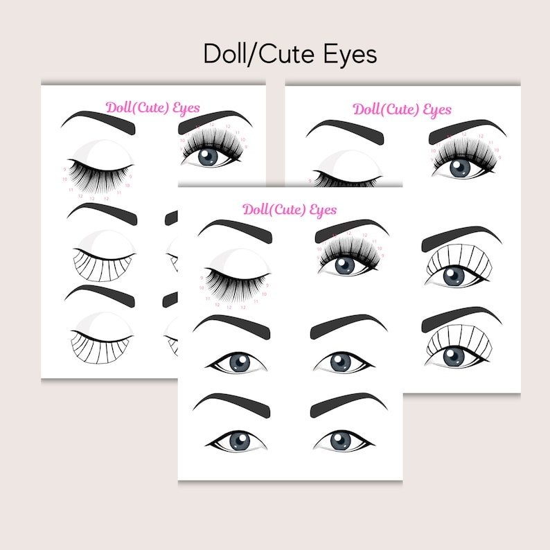 Eyelash Extension Mapping Worksheets, Lash Practice, Lash Tech ...