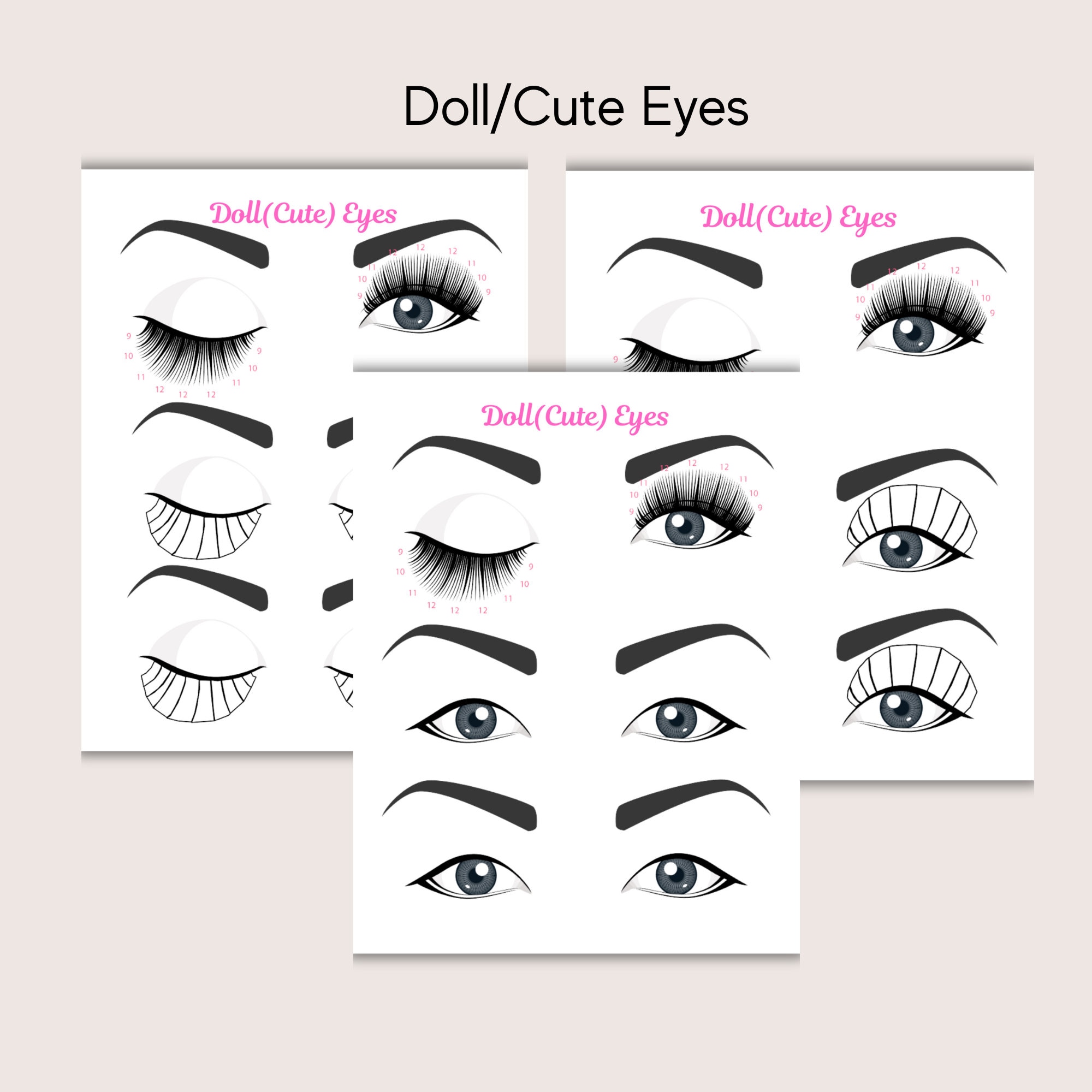 Eyelash Extension Mapping Worksheets, Lash Practice, Lash Tech ...