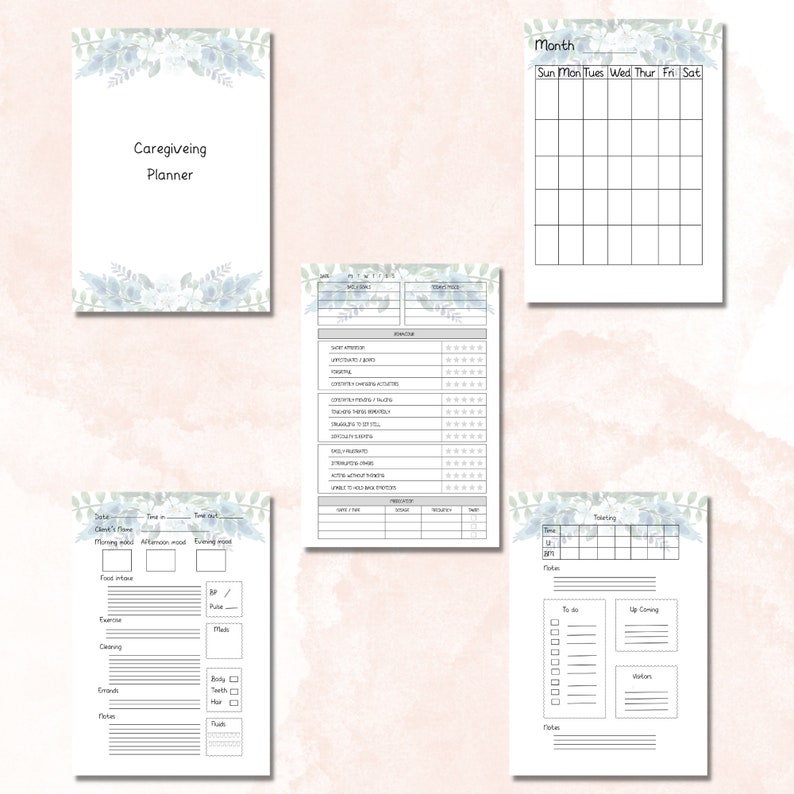 Caregiver Planner Home Aide Tracker Sheet Care for Elderly - Etsy