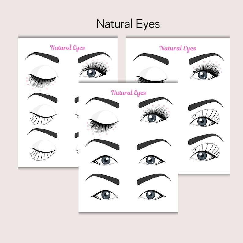 Eyelash Extension Mapping Worksheets, Lash Practice, Lash Tech ...