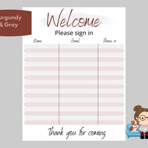 Sign up Sheet, Name, Email, Phone Sign up Forms, Printable Sign Up ...