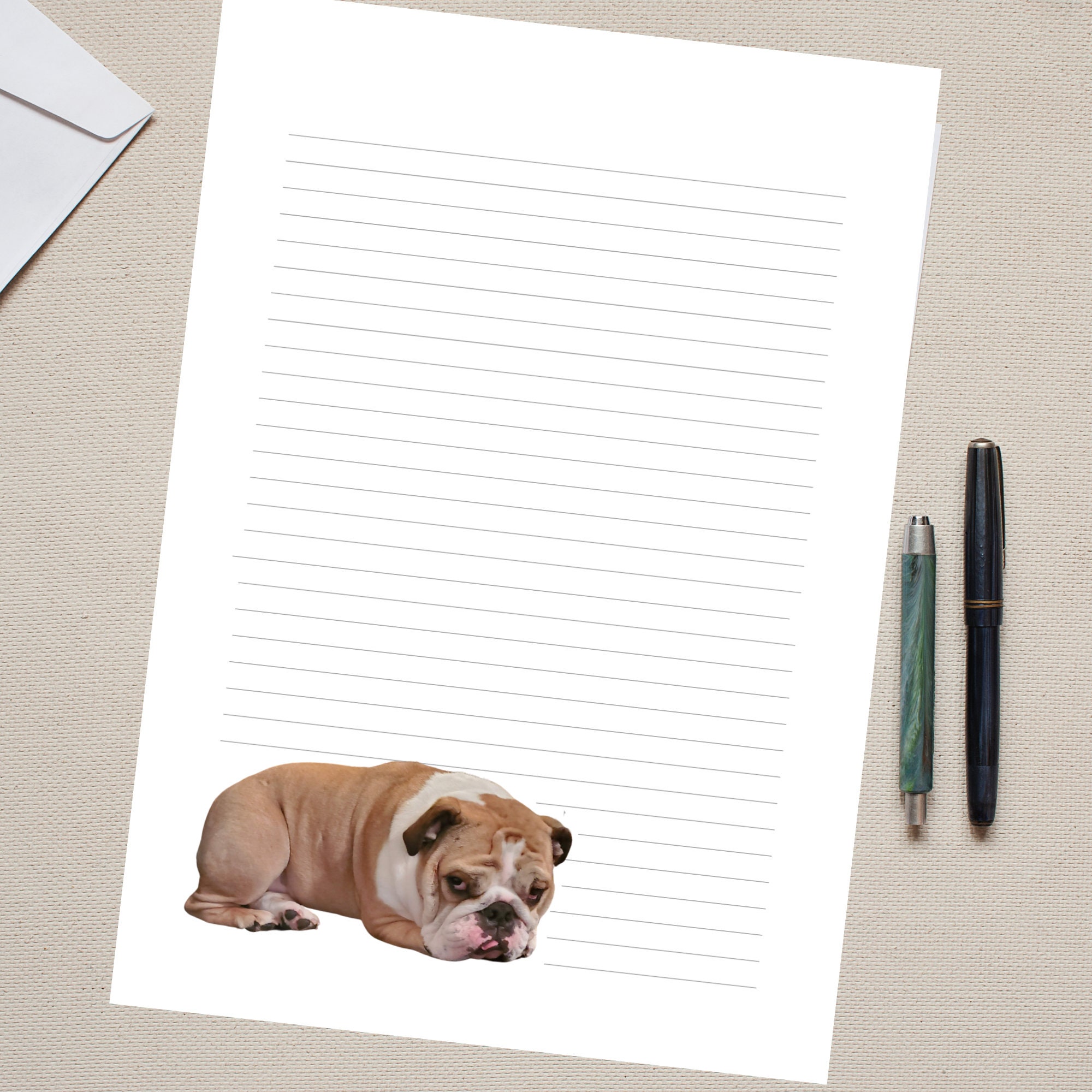 Printable Stationery Paper Bulldogs Dogs Notepad A4 8.5x11 - Etsy