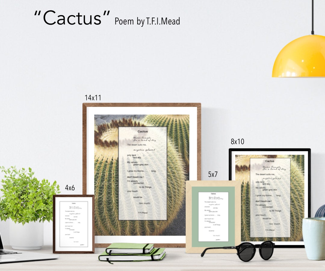 Cactus poema Poesía Inspiración Arte de pared - Etsy España