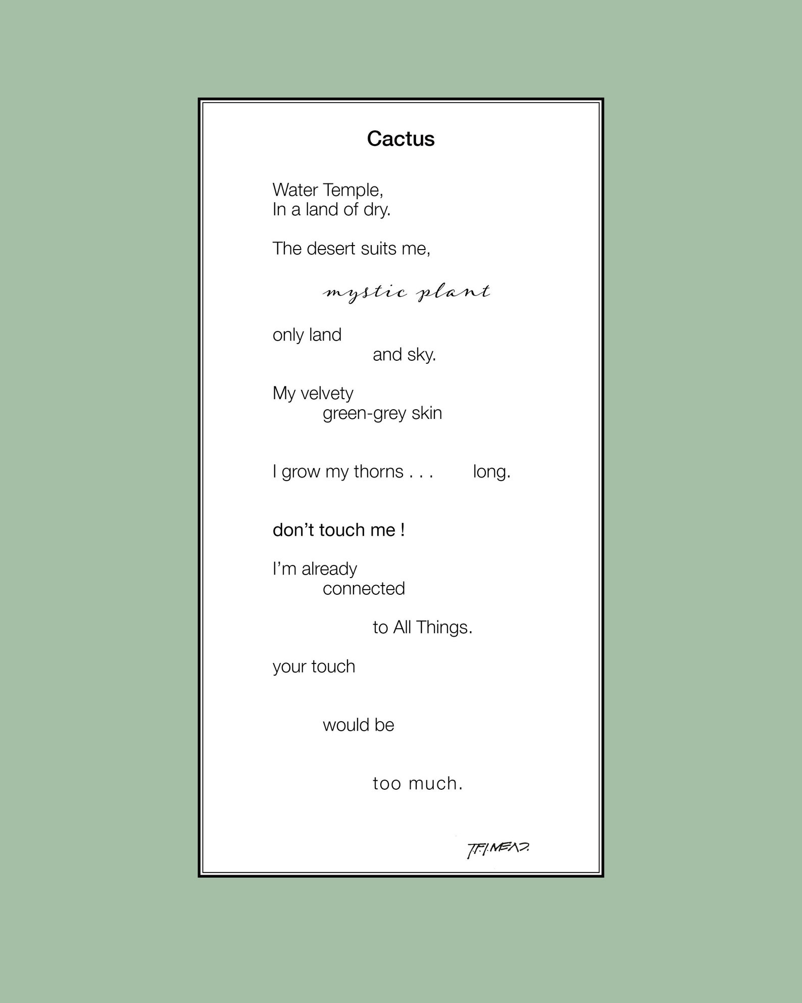 Cactus poema Poesía Inspiración Arte de pared - Etsy España