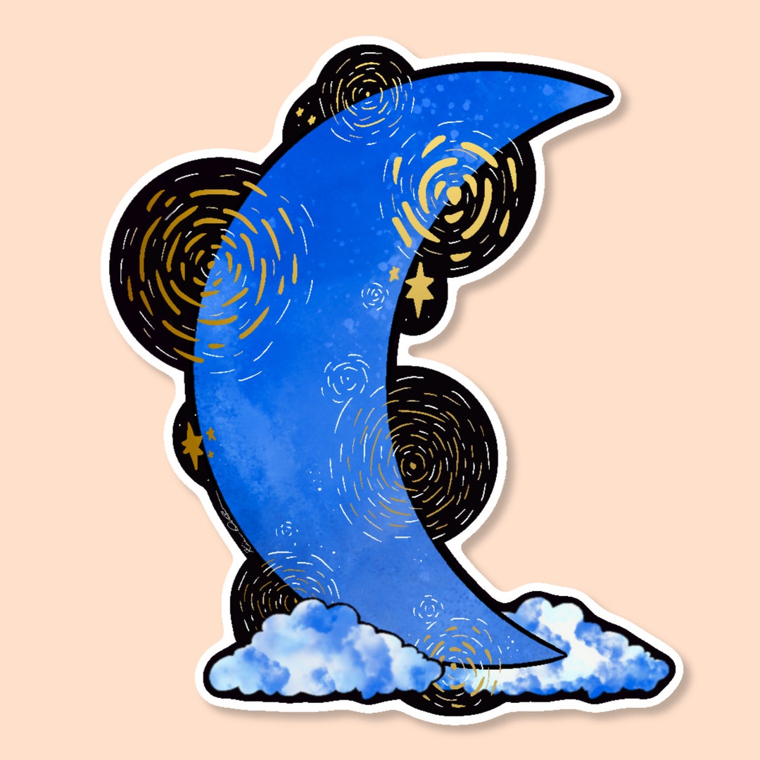 Starry Night Moon | Vinyl Sticker | Multiple Sizes/styles - Etsy