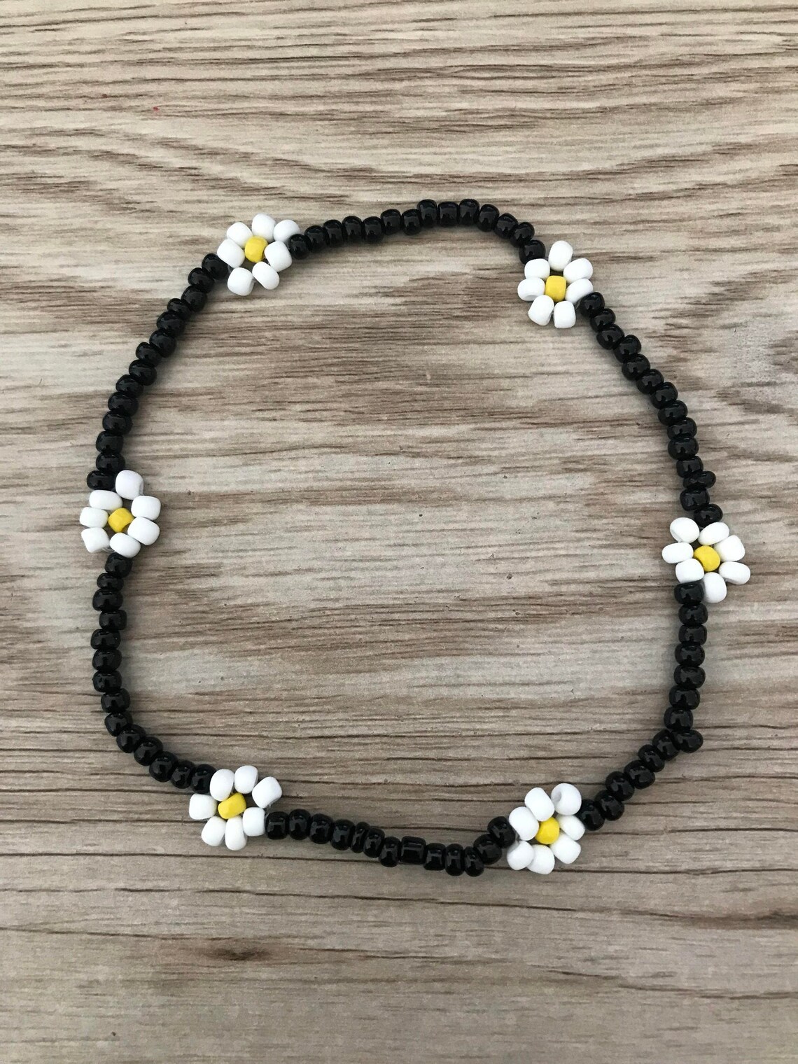 Seed Bead Daisy Bracelet | Etsy