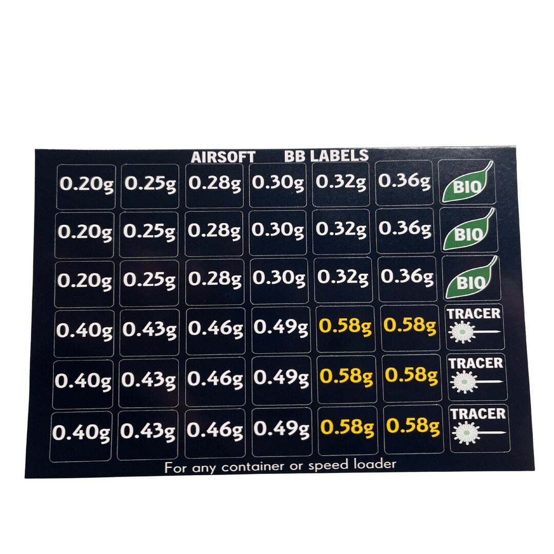 Airsoft BB Labels, Airsoft Stickers, Custom Airsoft Gear, Speed Loader ...