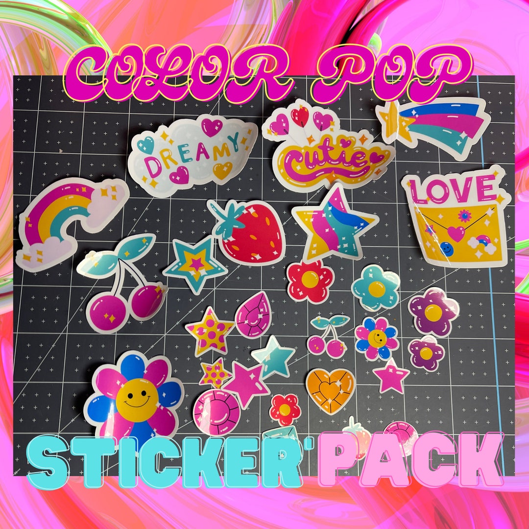 Color Pop Sticker Pack Summer Stars Flowers Fruit - Etsy