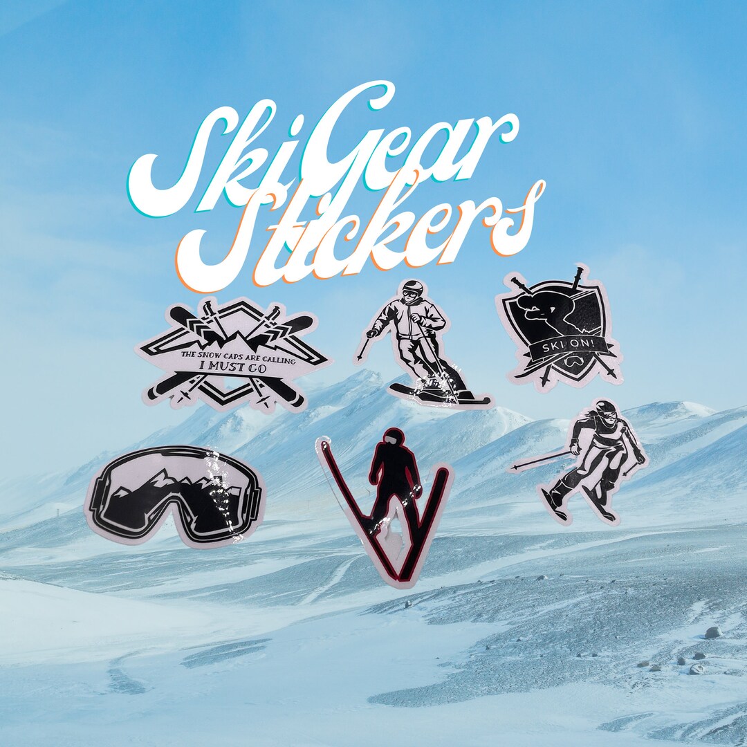 Ski Gear Stickers Ski Lover's Designs 6 Pack Water - Etsy